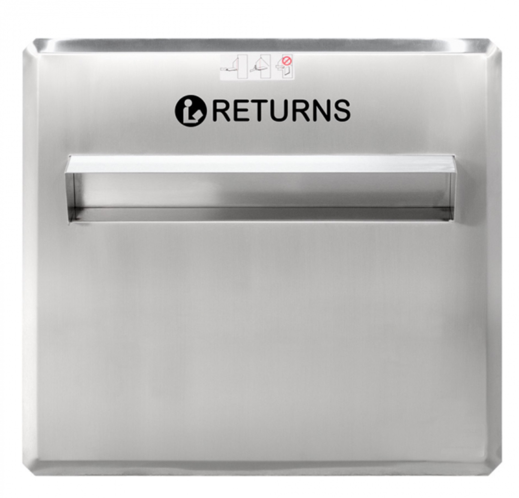 Stainless Steel Through Wall Book Return Drop