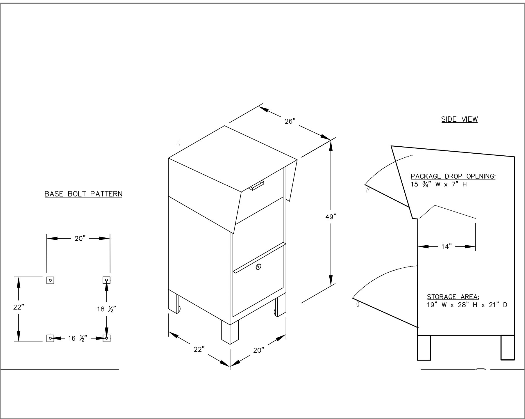 Courier Drop Box - Secure Package Drop Box for Amazon or Mail order ...