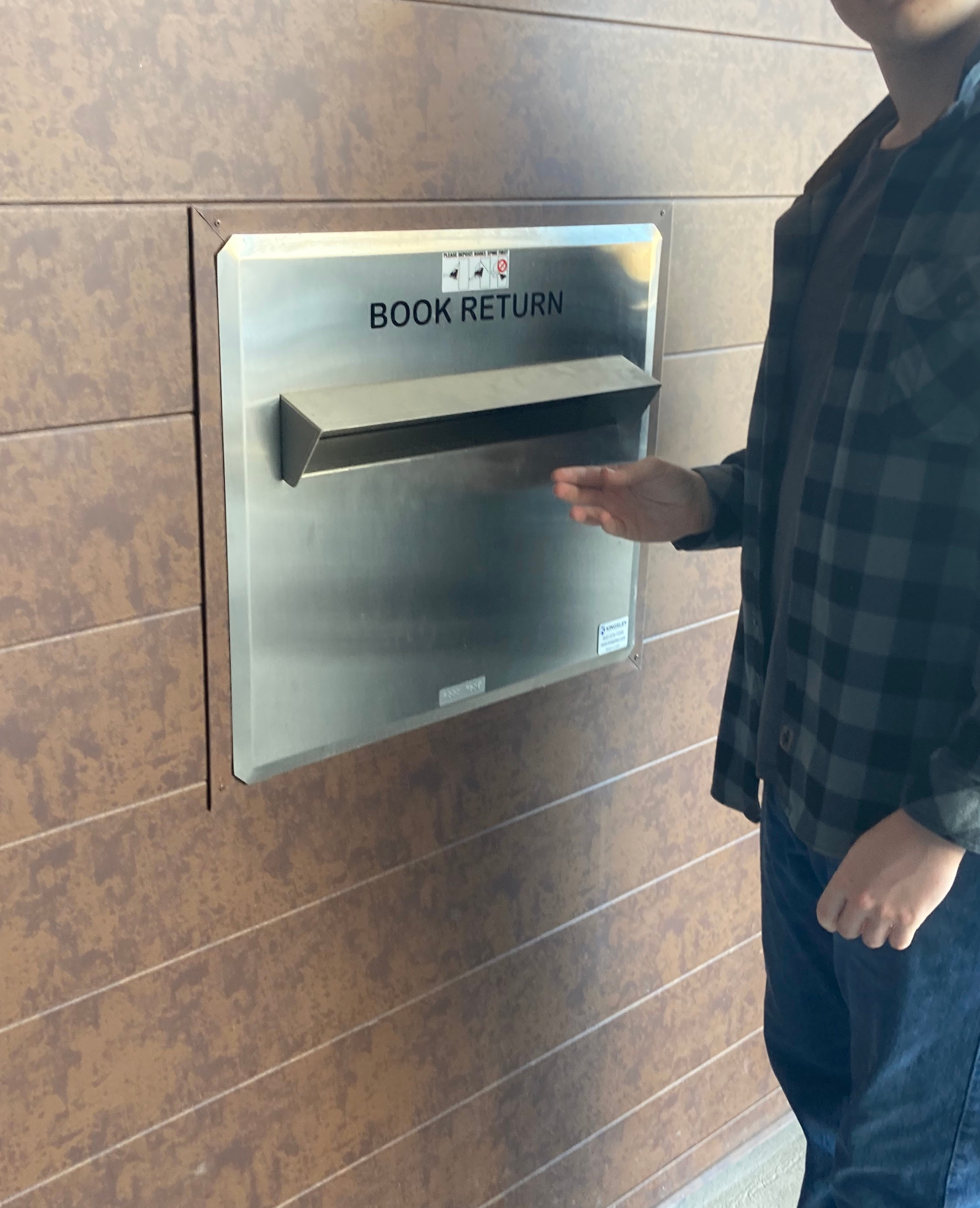 Stainless Steel Through Wall Book Return Drop