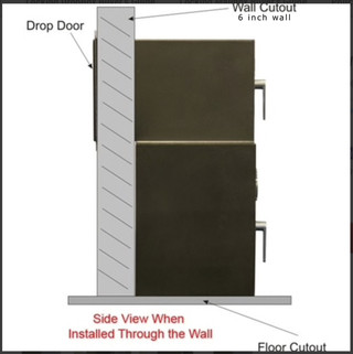 Through the Wall Drop Safe with hopper style drop door - Locking Parcel ...