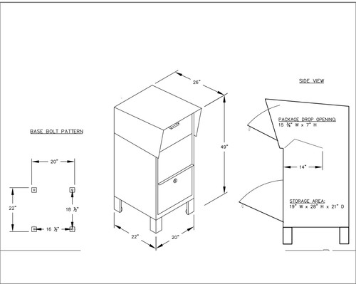 Courier Drop Box - Secure Package Drop Box for Amazon or Mail order ...