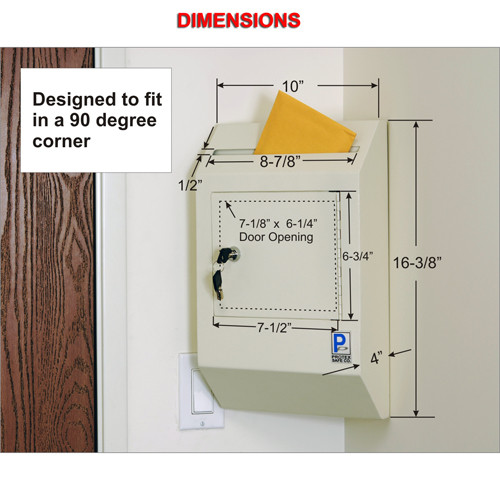 Corner Wall Locking Drop Box - Locking Drop Boxes