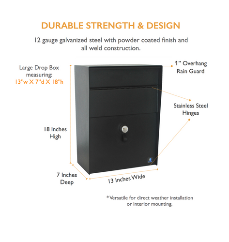 Payment Wall Mounted Drop Box with Combination Lock