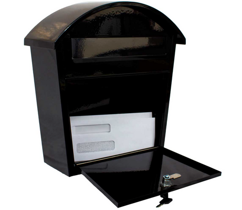 black post box wall mounted