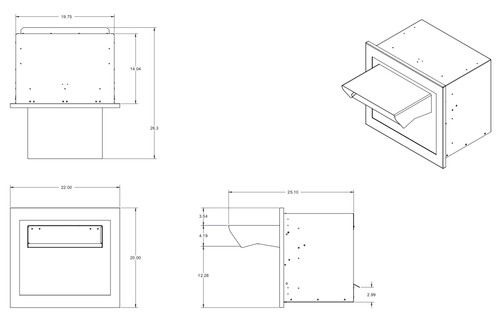 Drive Up Stainless Steel Through the Wall Drop Box