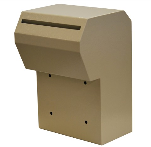 Brass Vertical Door Mail Slot - Locking Security Mailbox