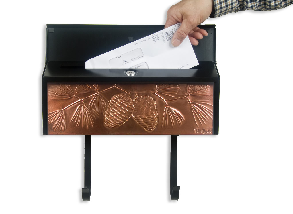 Designer Locking Mailbox Norwegian Pine with newspaper hanger - Wall ...