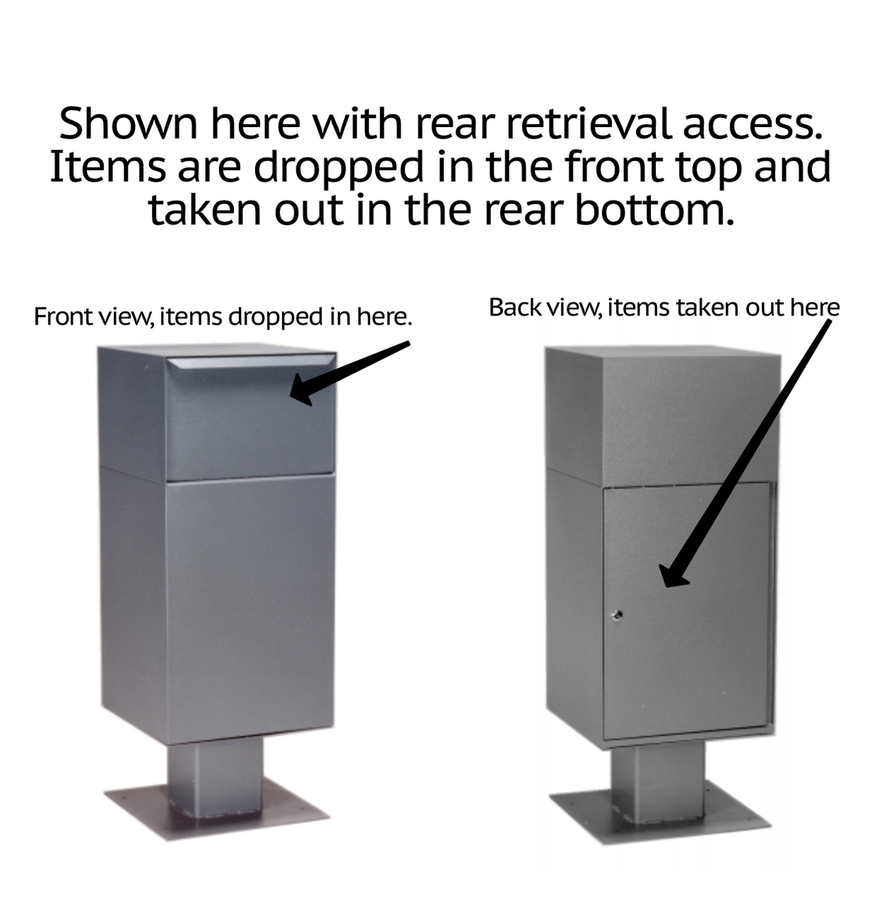 Large Parcel Locking Drop Box with Pedestal - Locking Parcel Drop Boxes
