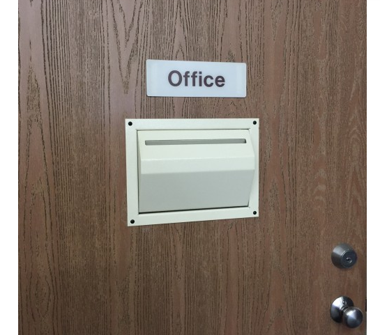 Through the Door Mail Slot with Receptacle