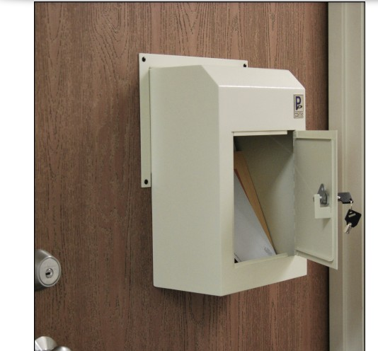 Through the Door Mail Slot with Receptacle