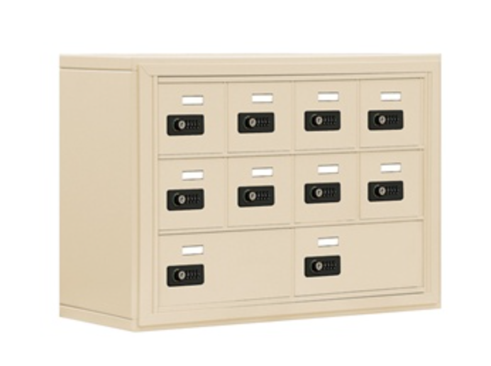 10 Door Cell Phone Locker with Combination Locks - Locking Security Mailbox