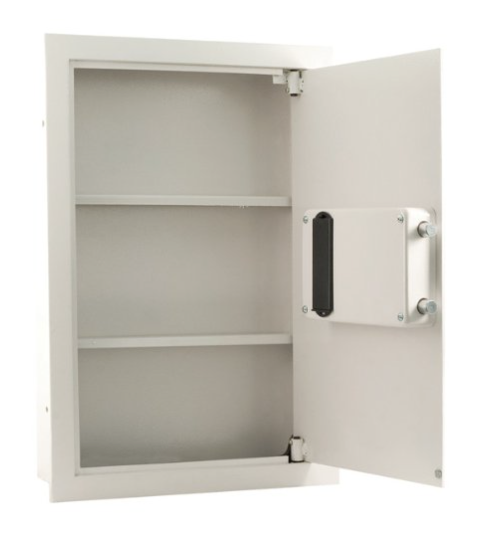 Digital Key Pad Wall Safe with Shelves - Locking Security Mailbox