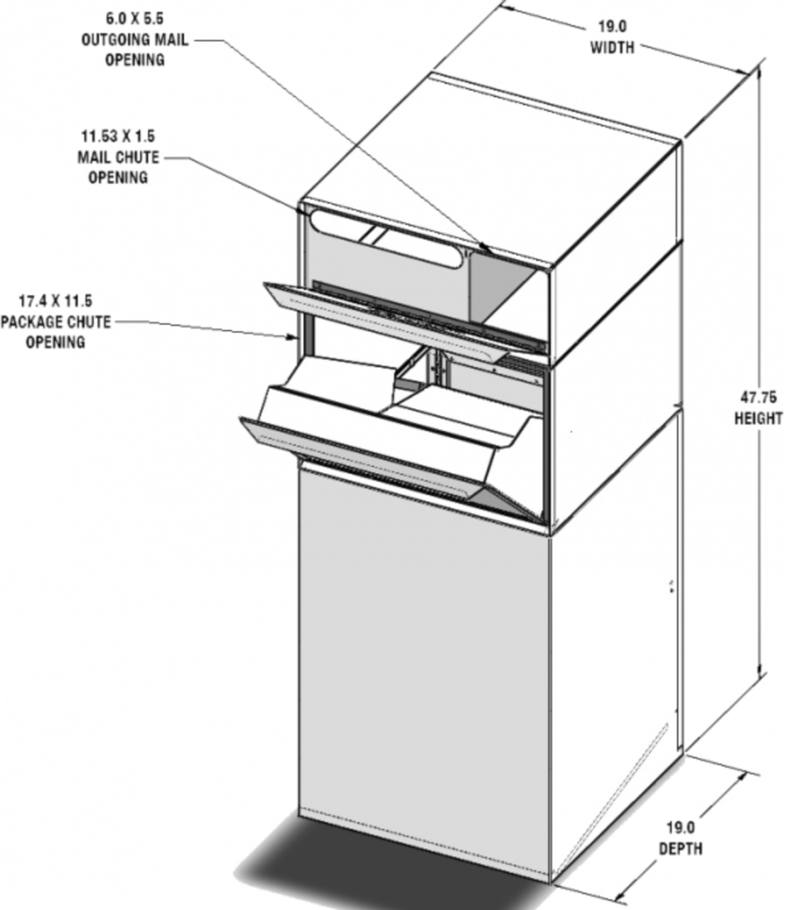 Mailbox for Packages with Separate US Mail Receptacle - Locking ...