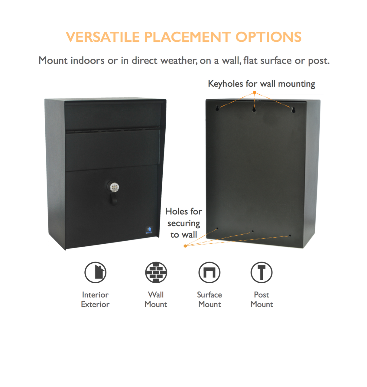 Payment Wall Mounted Drop Box with Combination Lock
