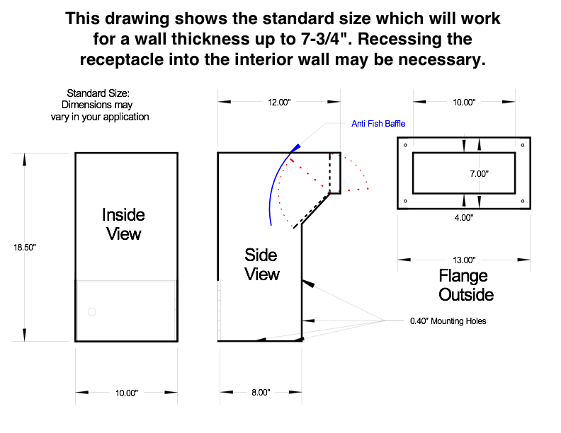 Custom High Security Through the Wall Deposit Drop Box with Hopper Drop ...