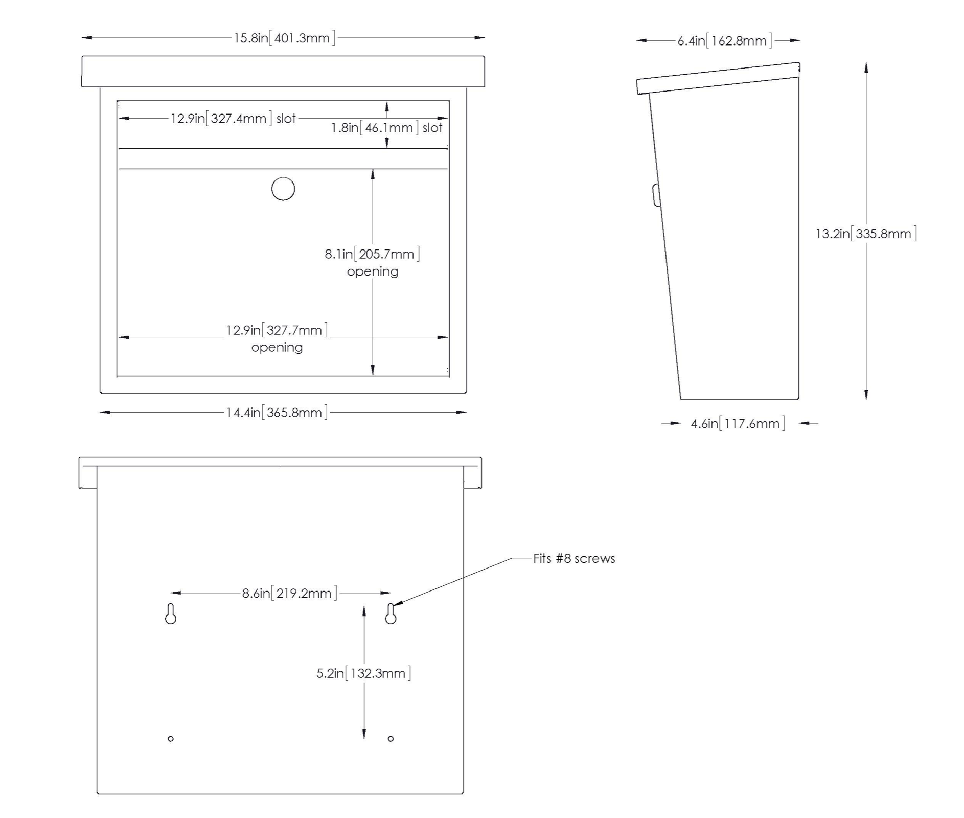 Stainless Steel Modern Wall Mounted Mailbox - Locking Security Mailbox
