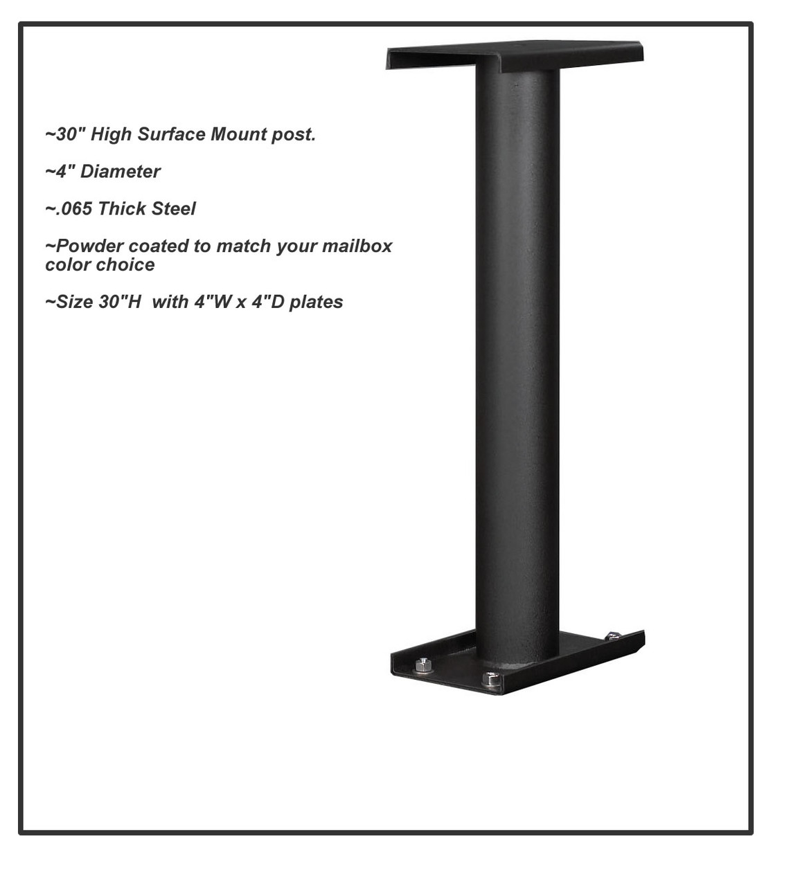 30" Surface Mount Mailbox Post - Weather-Resistant