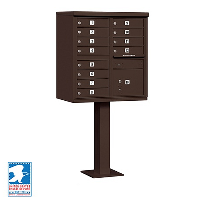 Cluster Mailbox 12 Unit USPS Approved CBU - with Pedestal - Locking ...