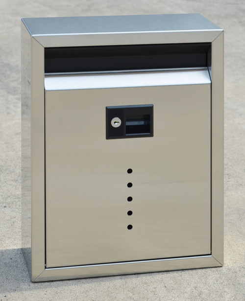 Large Stainless Steel Wall Drop Box - Locking Security Mailbox