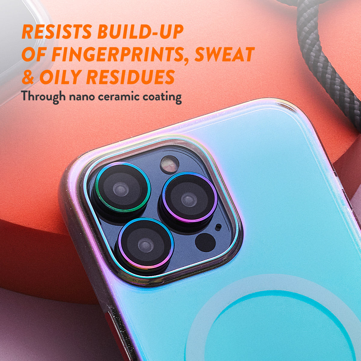 EFM Cam. Lens Armour for iPhone 15 Pro/Pro Max - Rainbow Nirvana
