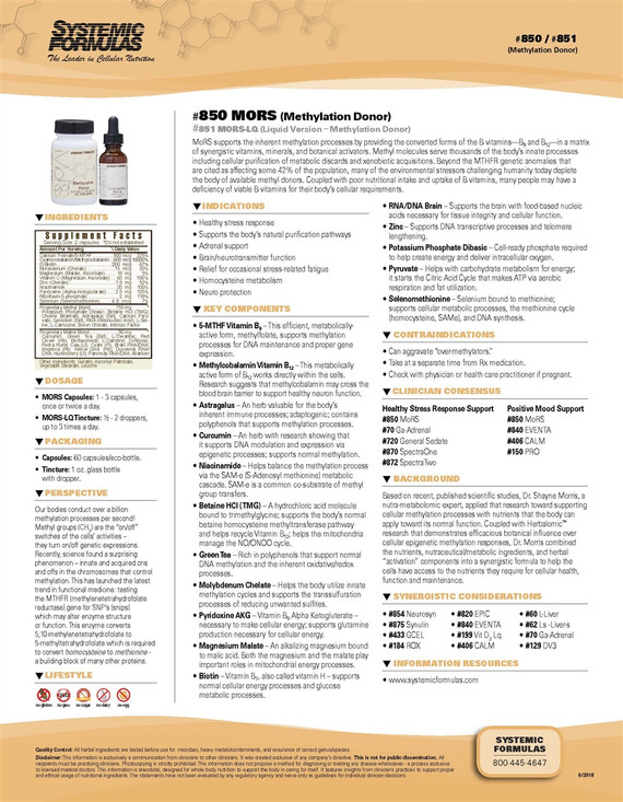 MORS by Systemic Formulas