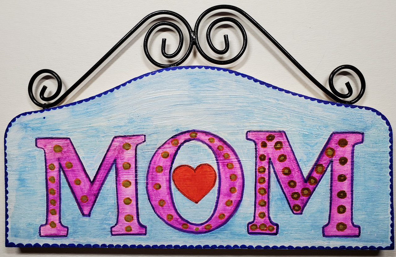 Handmade wood plaque painted with original design for Mother's Day