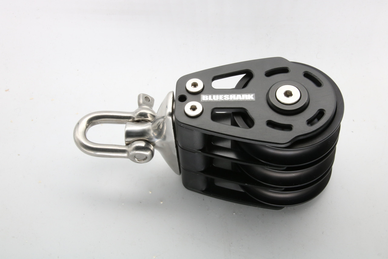 BLUESHARK 75mm Triple FIxed High Performance Aluminum Sailing Block ...