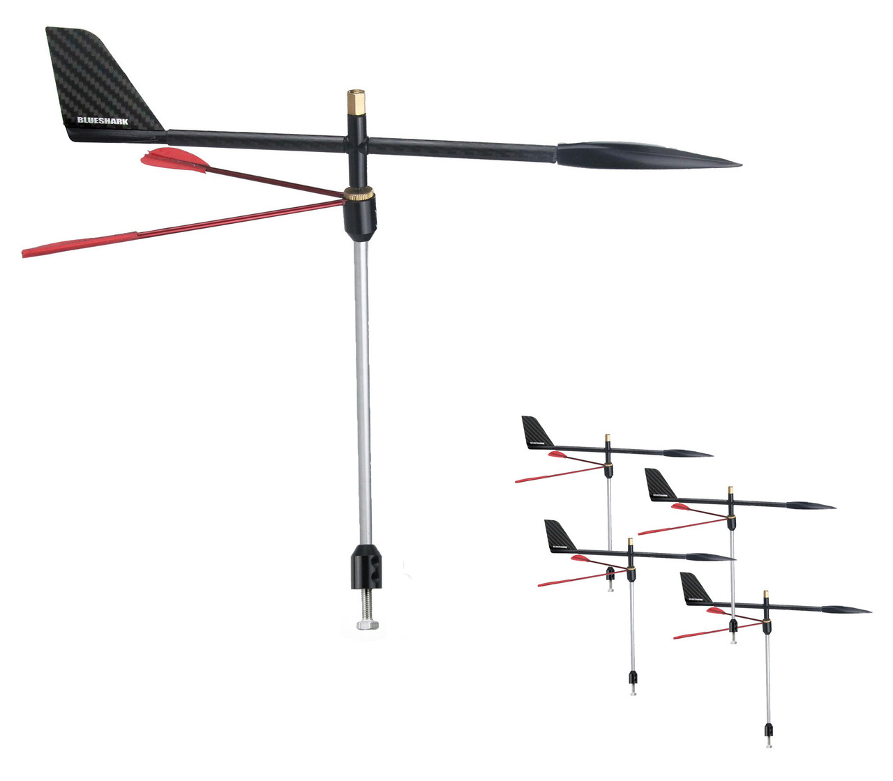 BLUESHARK 14.2in (360MM) On the Top of the Mast Mount Wind Indicator ...