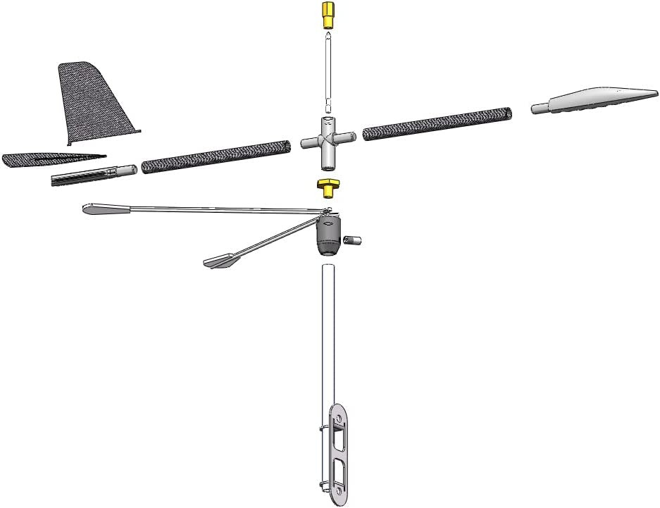 BLUESHARK 15.7 in (400MM) On the Side of the Mast Mount Wind Indicator ...