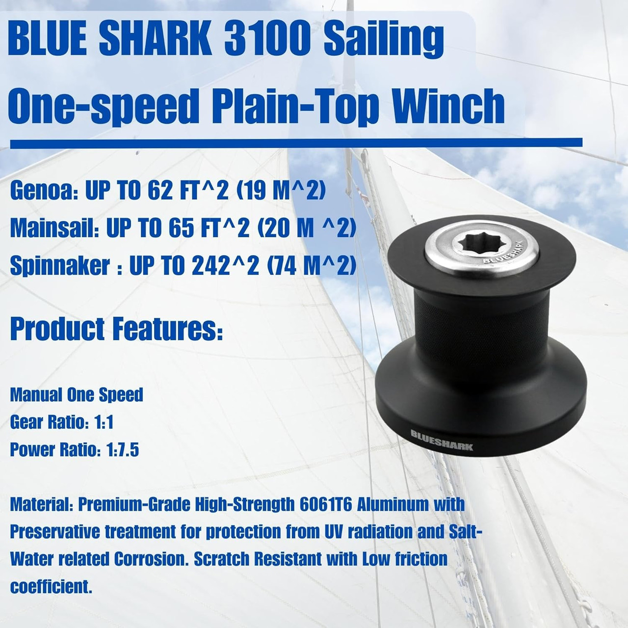 Marine Boat Yacht Sailboat Hardware Aluminium Winch 3100 - MarineNow