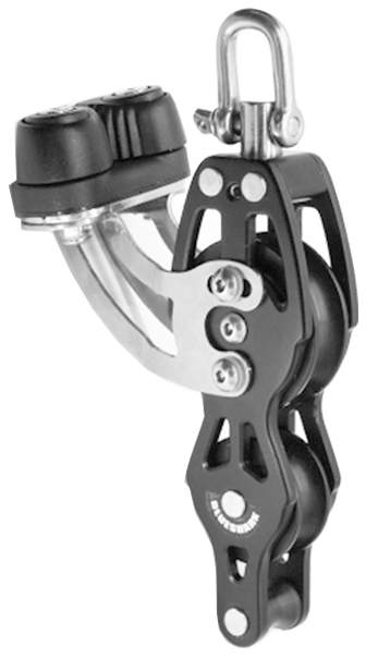 BLUESHARK 38mm Single Swivel Fiddle Becket Adjustable Cam Sailing Block ...