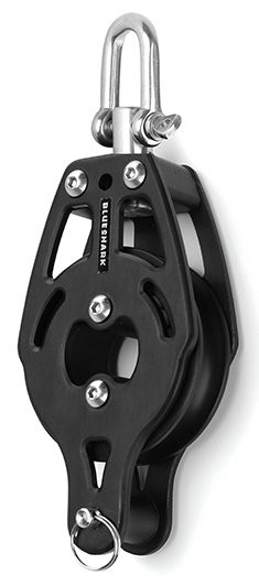 BLUESHARK 57mm Single Swivel Becket Aluminum Sailing Block 2313 - MarineNow