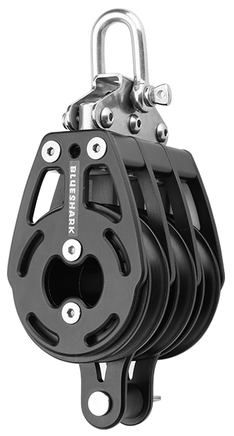 BLUESHARK 57mm Triple Fixed Becket Aluminum Sailing Block 2315 - MarineNow