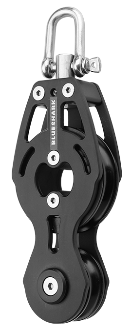 BLUESHARK 57mm Single Swivel Fiddle Aluminum Sailing Block 2316 - MarineNow