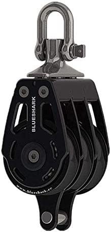 BLUESHARK 75mm Triple FIxed Becket High Performance Aluminum Sailing ...