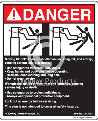 Danray Safety Sign - Robots - Stronghold Safety Engineering