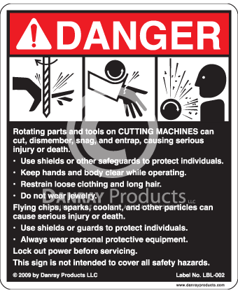 Danray Safety Sign - Cutting Machines - Stronghold Safety Engineering