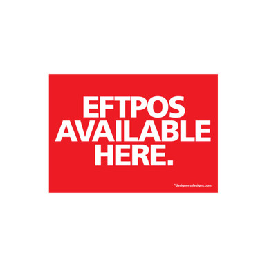 Sign "eftpos available here" A5 landscape 210 W x 148 mm H(T5121RDWH ...