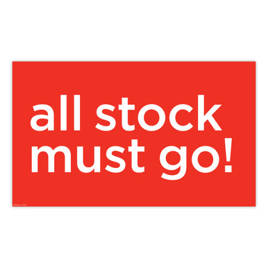 Poster "all stock must go!" Landscape 1000 W x 594mm H(T4428RDWH ...