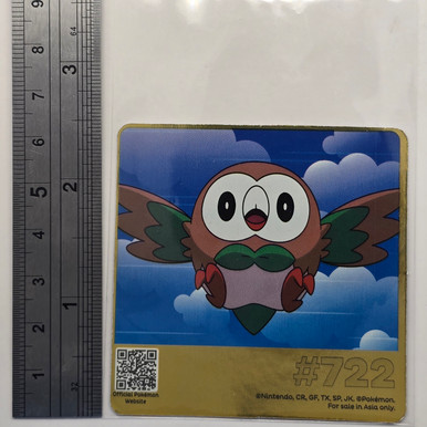 Pokemon Oreo Sticker Card - Rowlet - 20250508 - BNDR - Retro World Korea