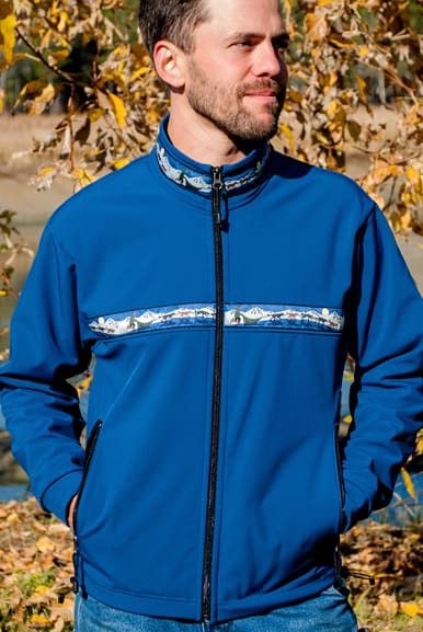 TUNDRA JACKET / (Softshell) / Bluestone, / Race Is On-Green (trim ...