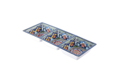 Prepara Blue 3 Section Serving Tray