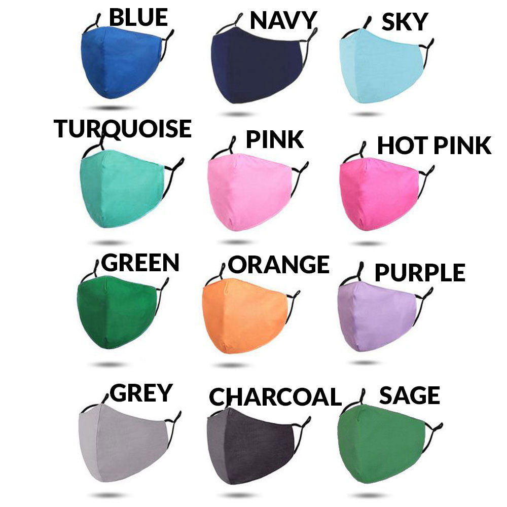 Clearance Plain Coloured Reusable Face Mask by Maskit - Commercial ...