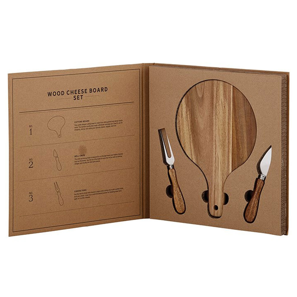 Shop Wood Cheese Board - Cardboard Book Set by Santa Barbara Design ...