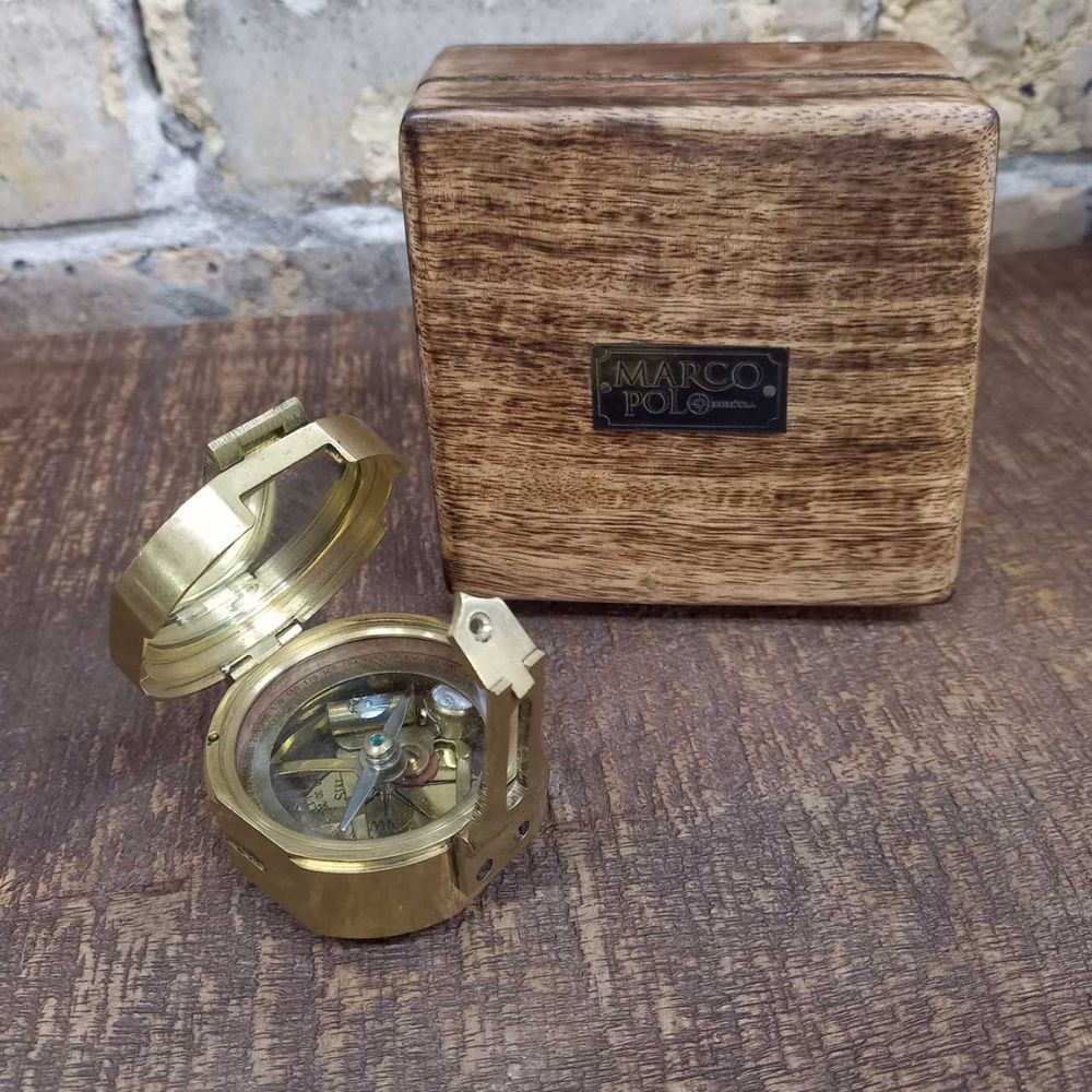 Shop Brass Compass In Timber Box - Brunton by Backyard | CSL | Buy Now
