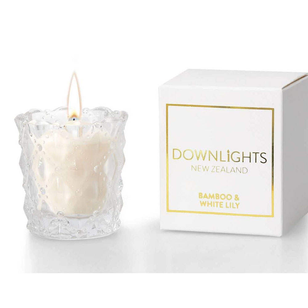 Bamboo and White Lily Mini Candle by Downlights - Commercial Supplies ...