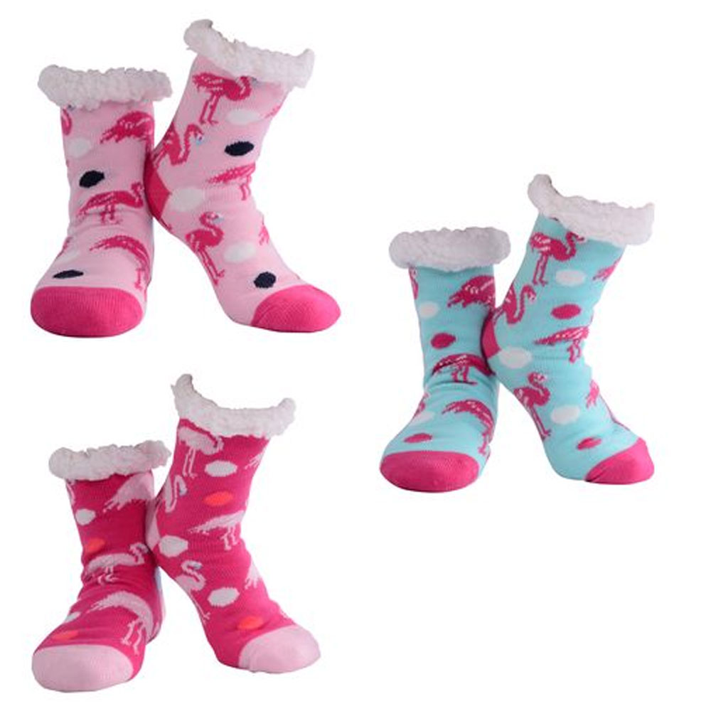 Ladies Flamingo Socks by Nuzzles - Commercial Supplies Ltd (CSL)