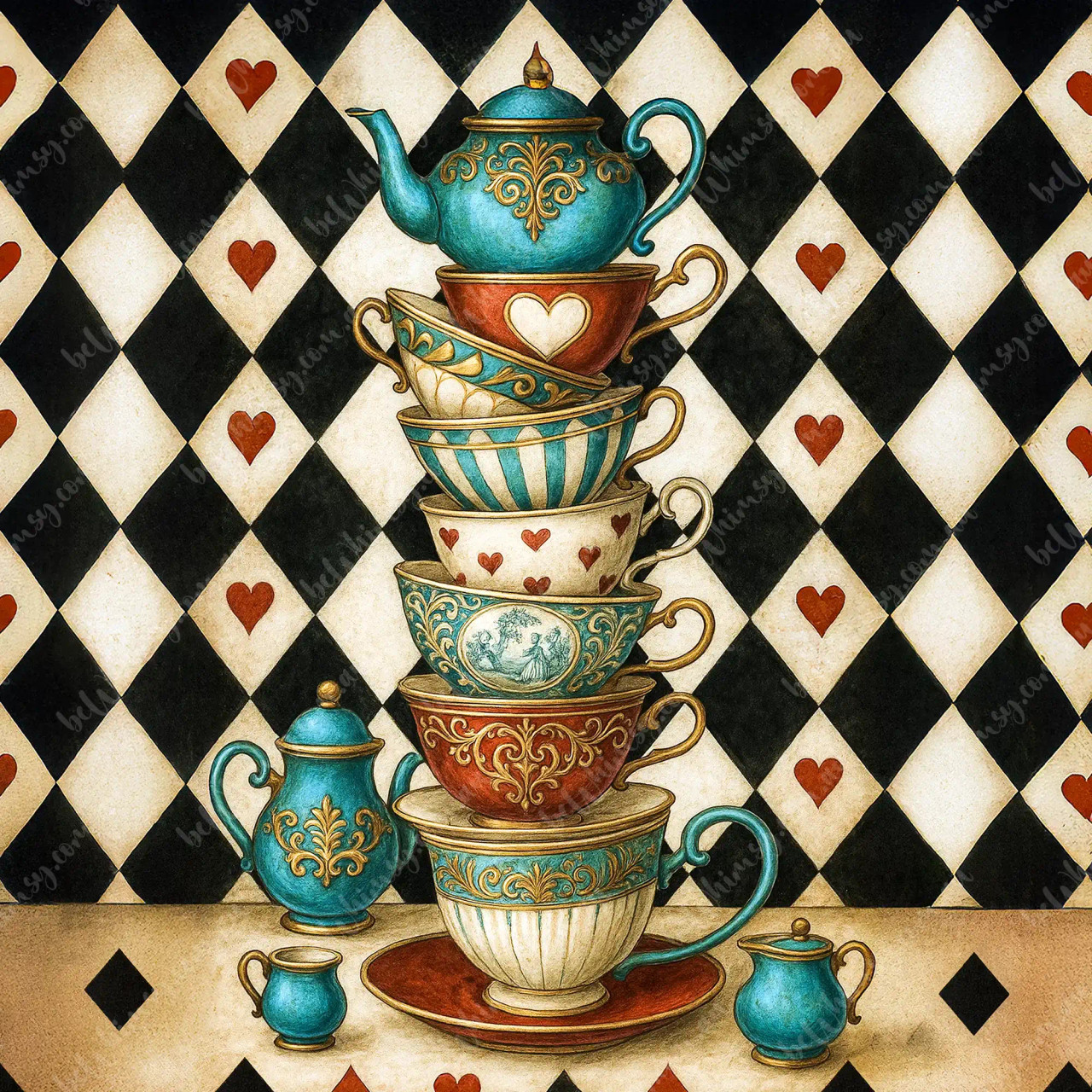 Teacup Tumble | Extra-Large Alice-Style Teacup Decoupage Rice Paper A0 ...