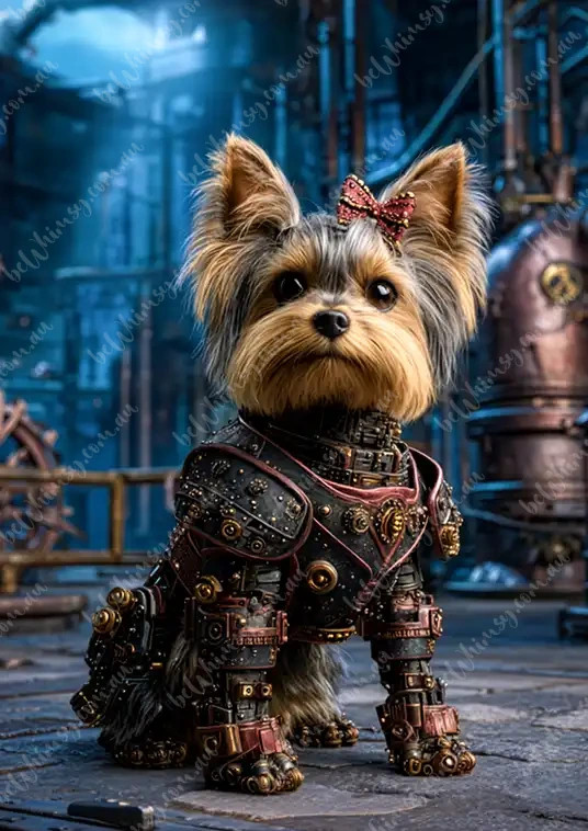 Pipwhistle – Steampunk Yorkie | Extra-Large Rice Paper Print | A0–A3 ...