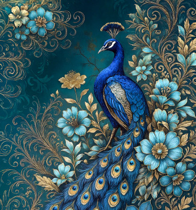 Mr. Handsome | Peacock Fantasy Decoupage Paper | Whimsy | A0–A3
